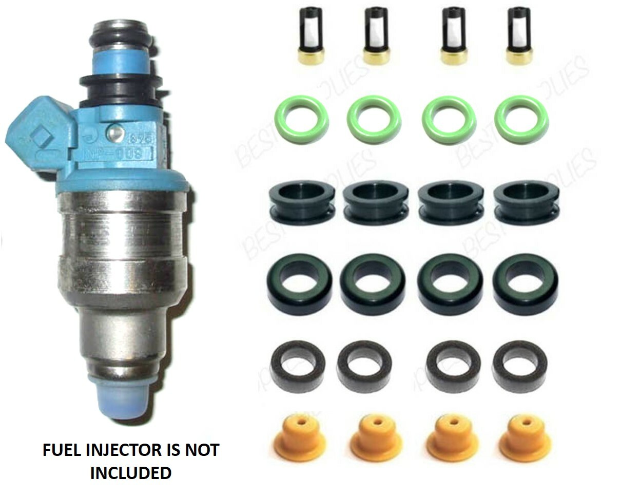 Honda DSM Fuel Injector Service Repair Kit 450cc, 390cc Blue Black Top ...
