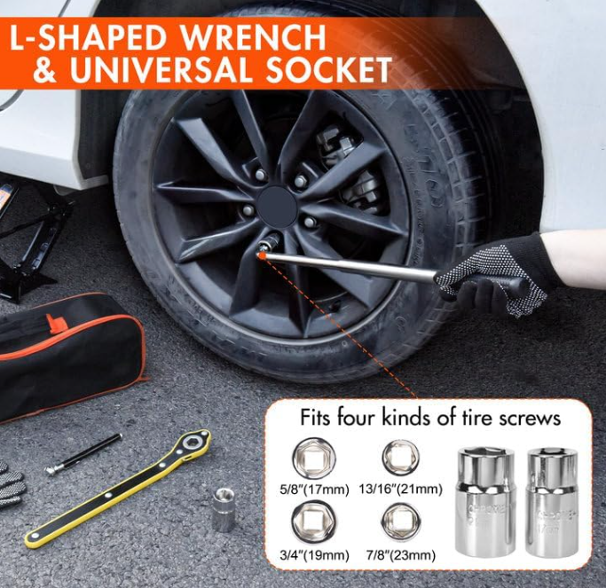Car Jack Kit 2 Ton Scissor Jack Tire Changing Tool with Lug Wrench for ...