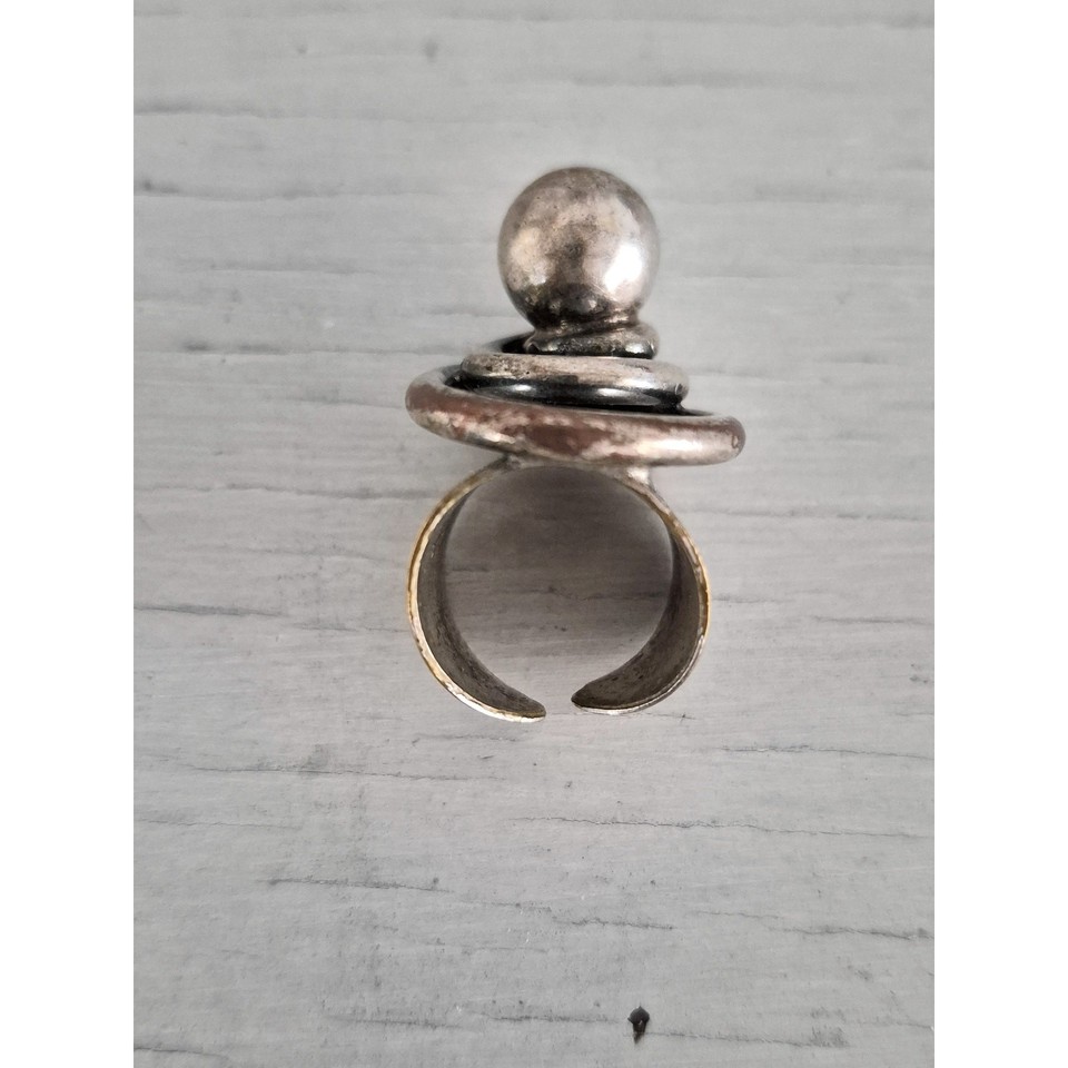 Vintage AD Design Denmark Modernist Orb Silver Ring | eBay UK