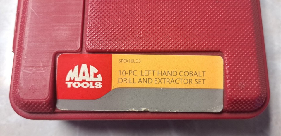 Mac Tools 10-pc. L.H COBALT DRILL & EXTRACTOR Set #SPEX10LDS Missing 1 ...