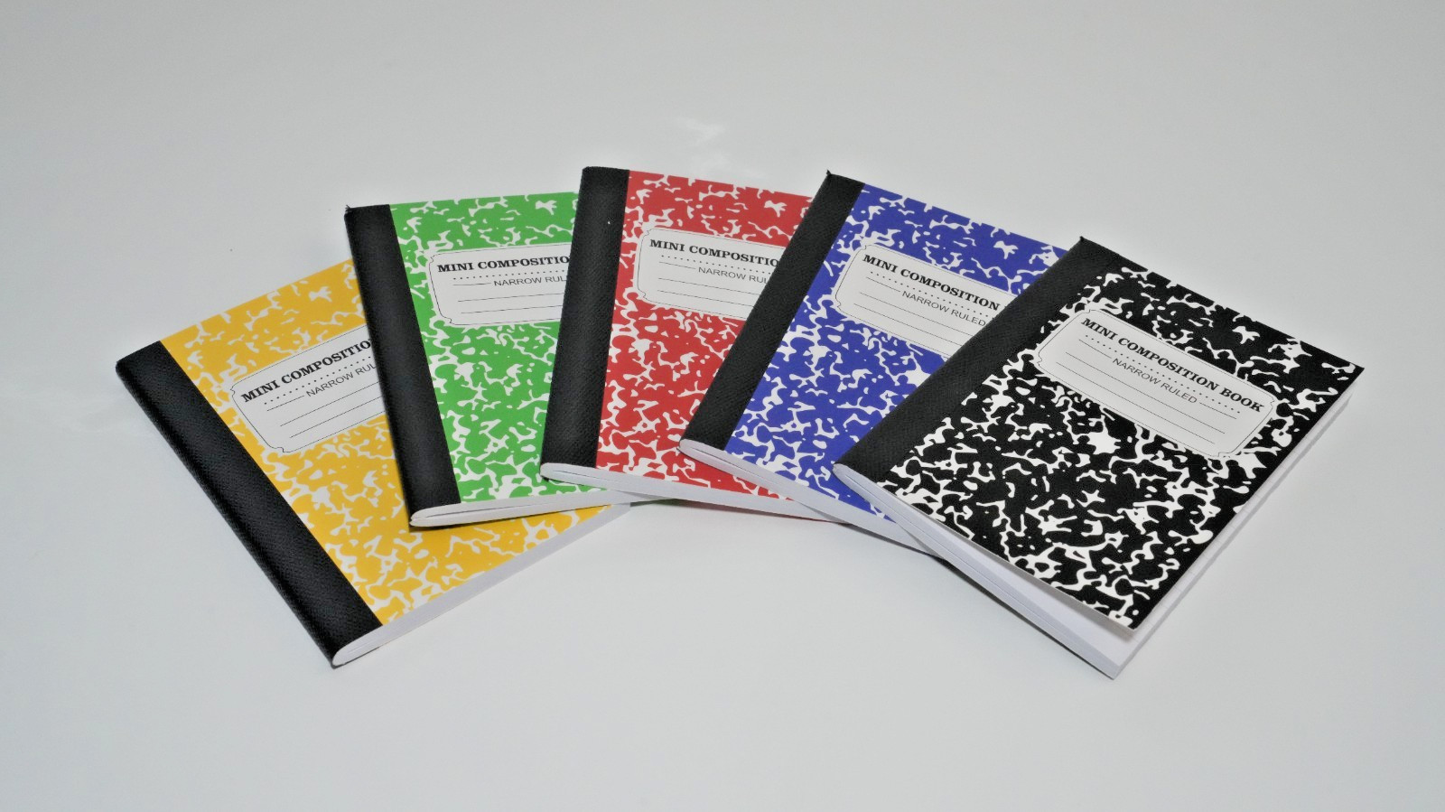Mini Composition Notebooks Set of 5, Narrow Ruled, Assorted Colors