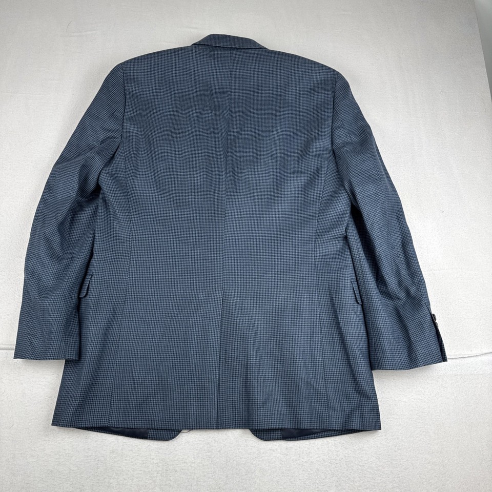 Lauren Ralph Lauren Mens Blue Black Houndstooth Sport Coat Silk Wool ...