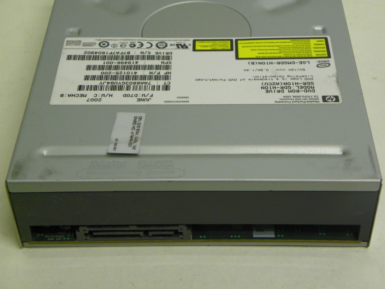 LG GDR-H10N DVD-ROM SATA Desktop Drive HP P/N 410125-200 SPS 419496-001 ...