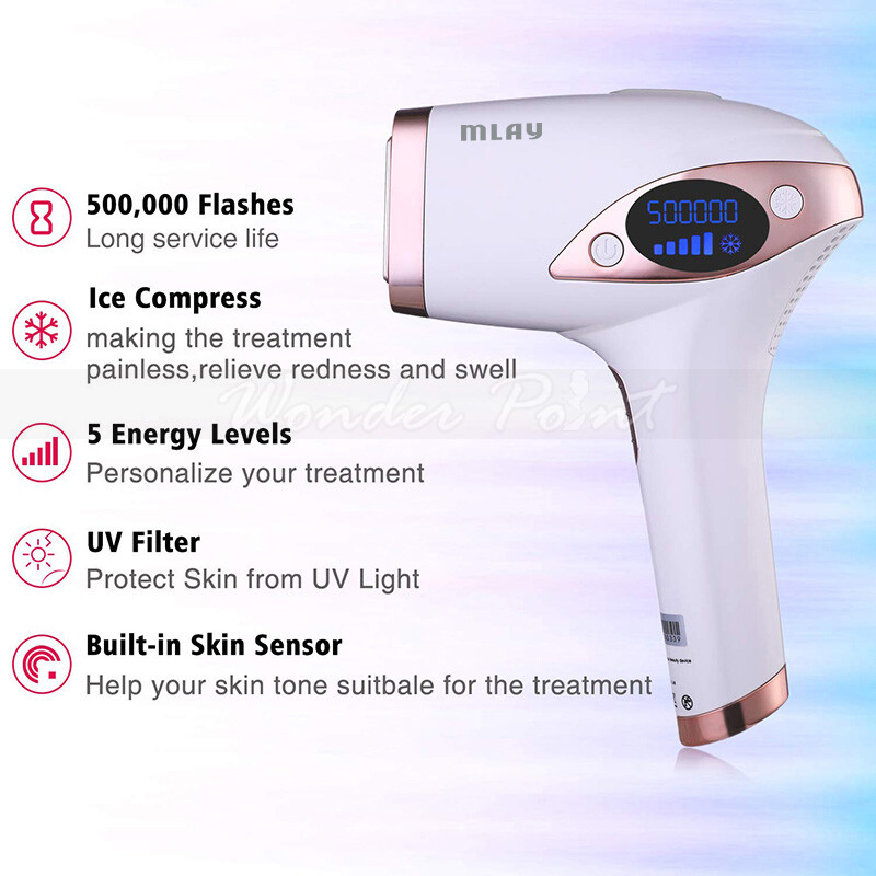 Mlay T4 IPL Laser Permanent Hair Removal Epilator Remove Moustache ...