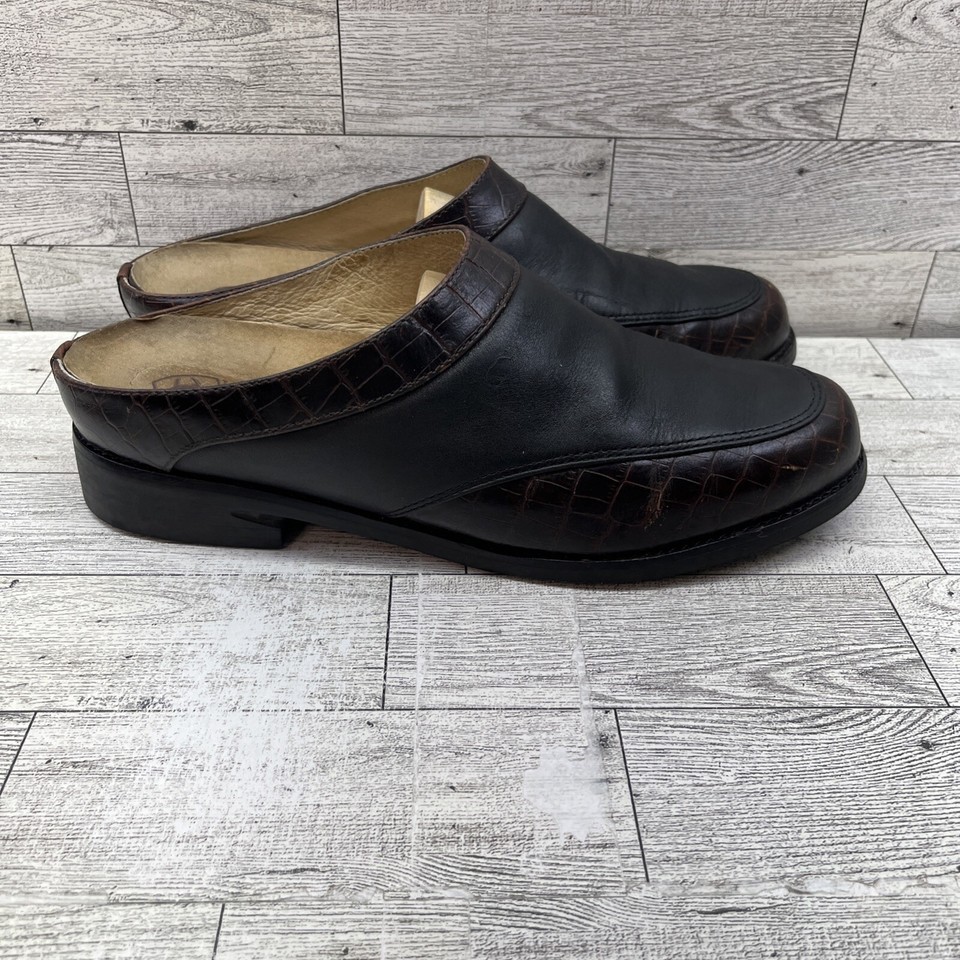 Ariat Black Brown Leather Croc Clogs Mules Shoes 94302 Women Size 8.5B ...