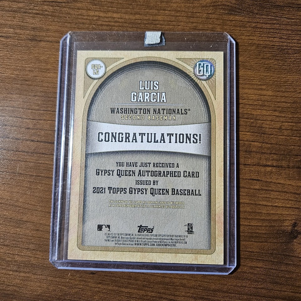 2021 Topps Gypsy Queen Team Script Font Swap Luis Garcia #GQA-LG Rookie ...