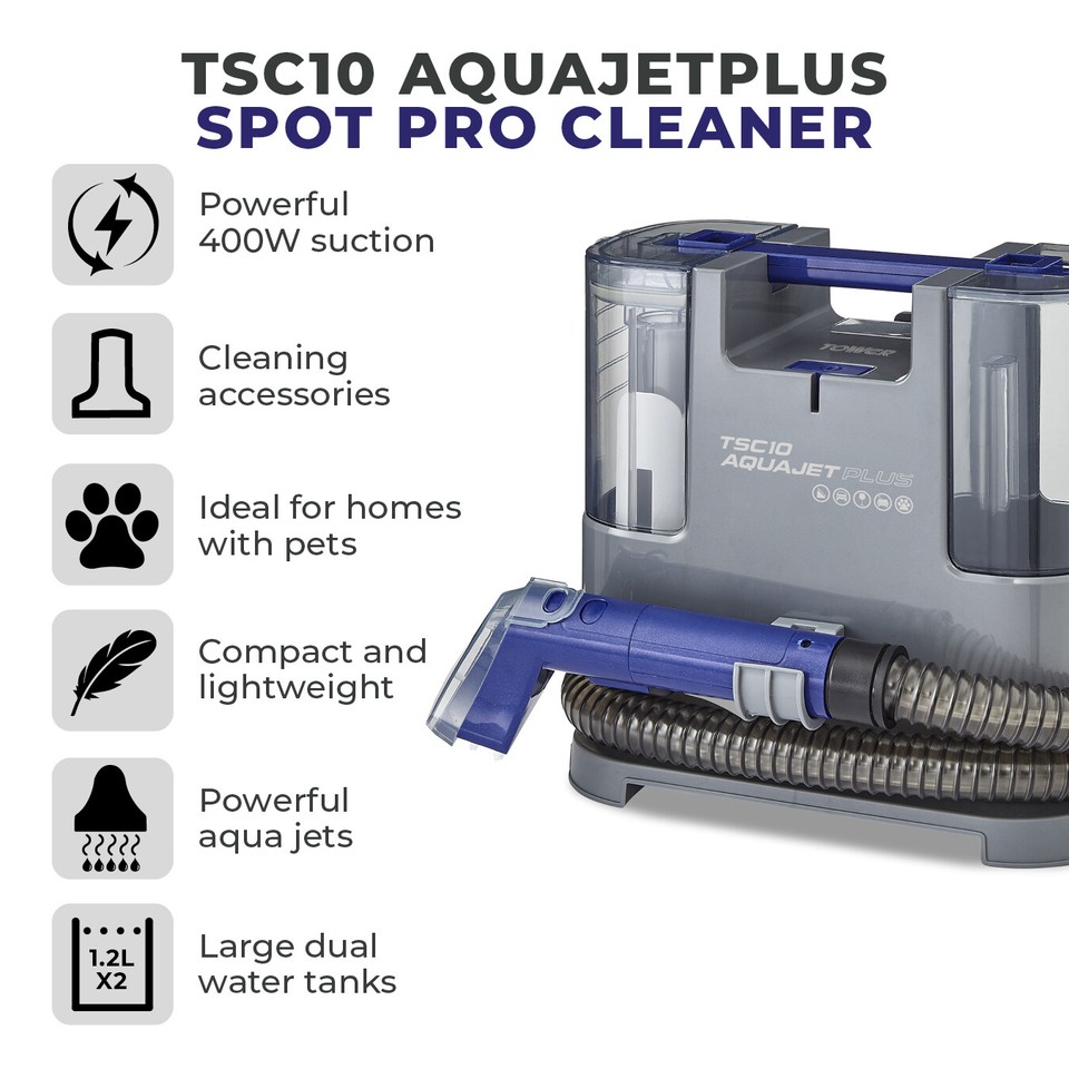 Spot Cleaner - Tower T548005 TSC10 AQUAJETPLUS Lightweight & Compact ...
