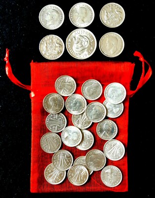 CHRISTMAS Pudding Coins in pouch - Twenty Six (26) Traditional Silver ...