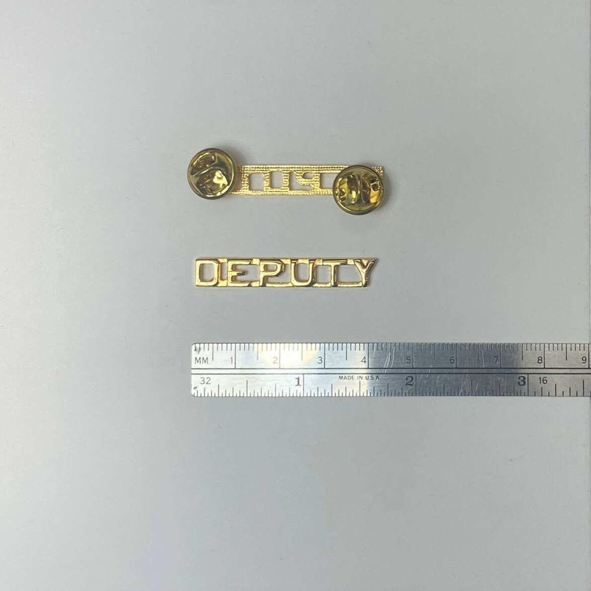 Deputy - Gold Police/Fire Collar Brass- Pin and Clutch Back- NEW - Rank ...