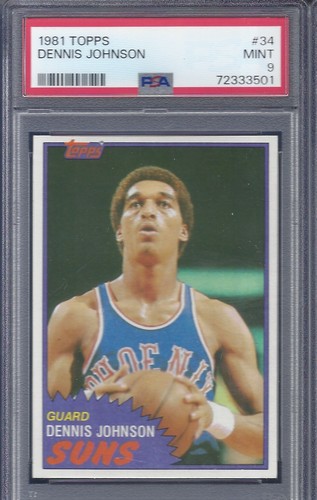 1981 TOPPS BASKETBALL #34 DENNIS JOHNSON PSA 9 MINT NEW PERFECT CASE (C) | eBay
