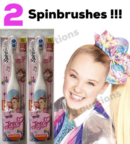 2 JoJo Siwa Kid Spinbrush Electric Toothbrush Nickelodeon Disney ...