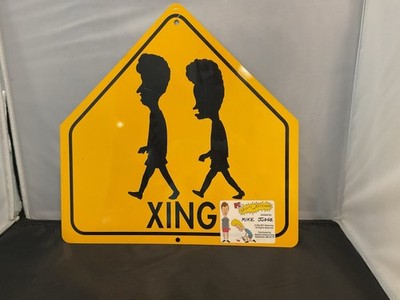 Vintage Beavis Butthead 1997 Mike Judge Crossing Xing Yellow Sign | eBay