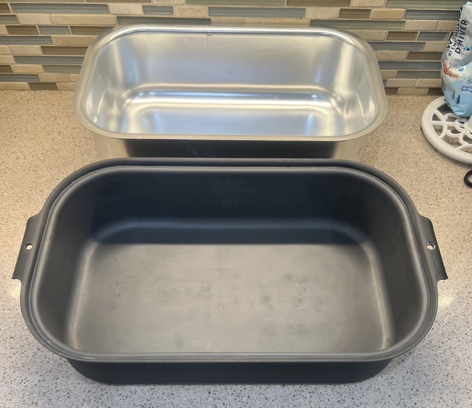 Vtg Miracle Maid Large Roasting Pan Anodized Aluminum Domed Lid Roaster ...