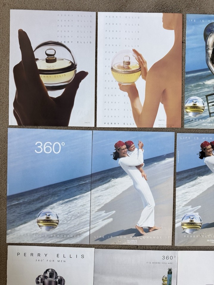 12x Perry Ellis 360 Perfume Ads Magazine Clippings | eBay Australia