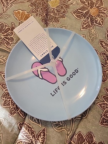 LIFE is GOOD Plates Melamine 8.5" Flip Flops Pink/blue Set of 4 | eBay
