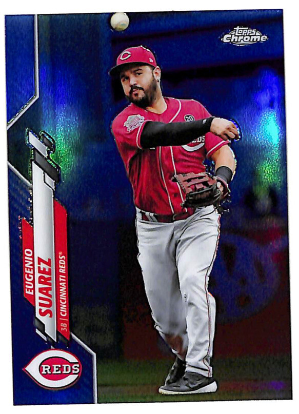 2020 Topps Chrome #128 Eugenio Suarez 64/150 blue refractor card Reds ...