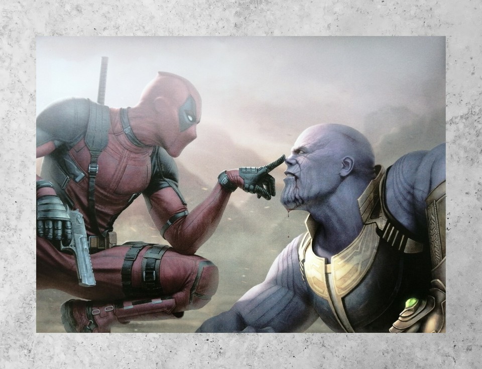 Thanos & Deadpool A4 Print,Disney, Marvel gift for him Wall art ...