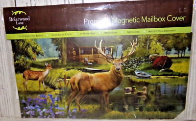 Buck Deer Doe Ducks Premium Magnetic Mailbox Cover Standard Briarwood ...