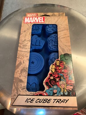 Marvel Comics Ice Cube Tray Silicone Mold Party Hulk Iron Man Captain ...