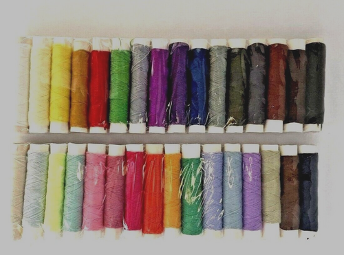 32 Spools of Thread Long Spools Assorted Colors New in Sealed Packaging ...