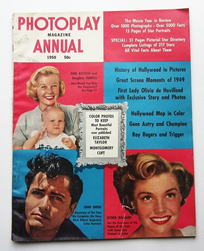 1950 Photoplay Annual Magazine Celebrity Gossip Vintage Average Grade ...
