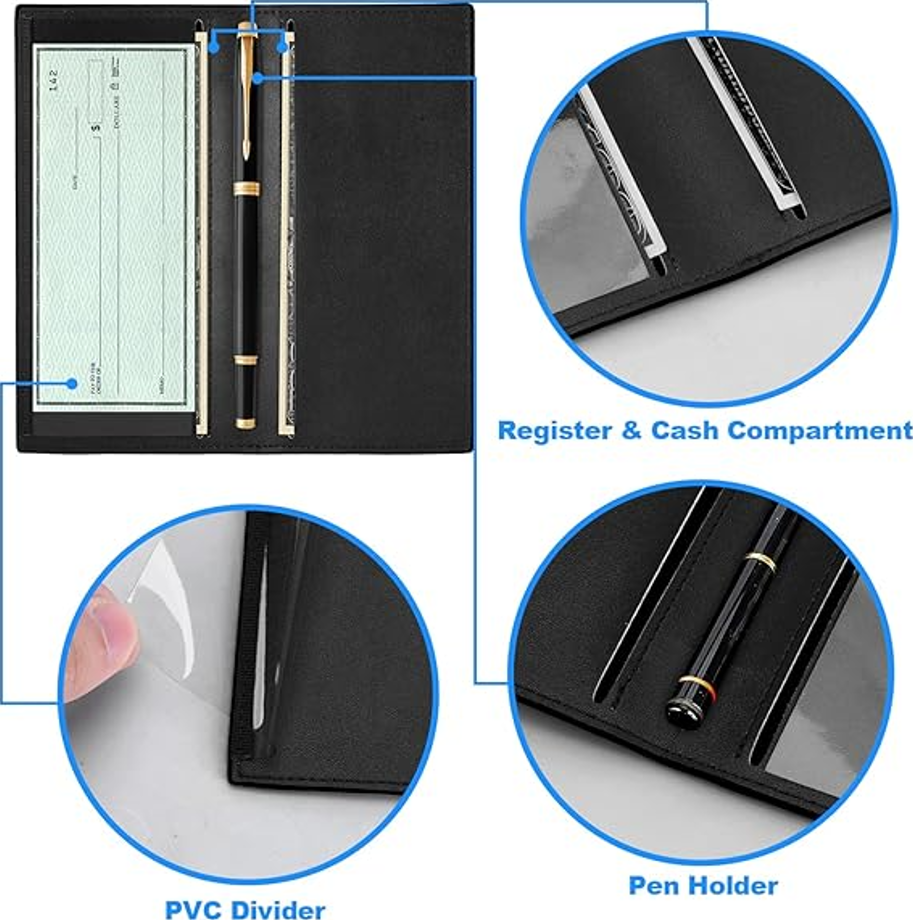 Premium Leather Checkbook Cover for Men and Women Checkbook Holder ...
