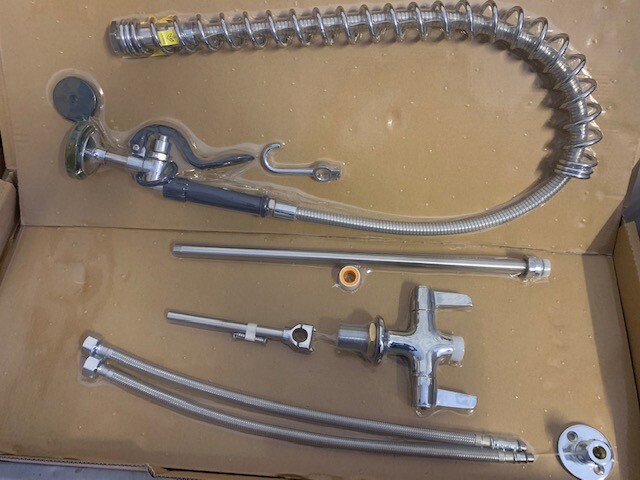 Davlex commercial pre rinse mixer tap trigger jet spray arm with pot ...