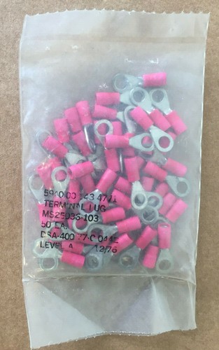 LOT OF 50 SAE MS25036-103 TERMINAL CRIMP RING 22 TO 18AWG NSN: 5940-00 ...