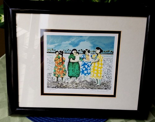 Guy Buffet Limited Edition Lithograph Lei Making or Gossip* see note 6 ...