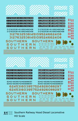 K4 HO Scale Decals Southern Railway Hood Diesel Locomotive Gold Black ...