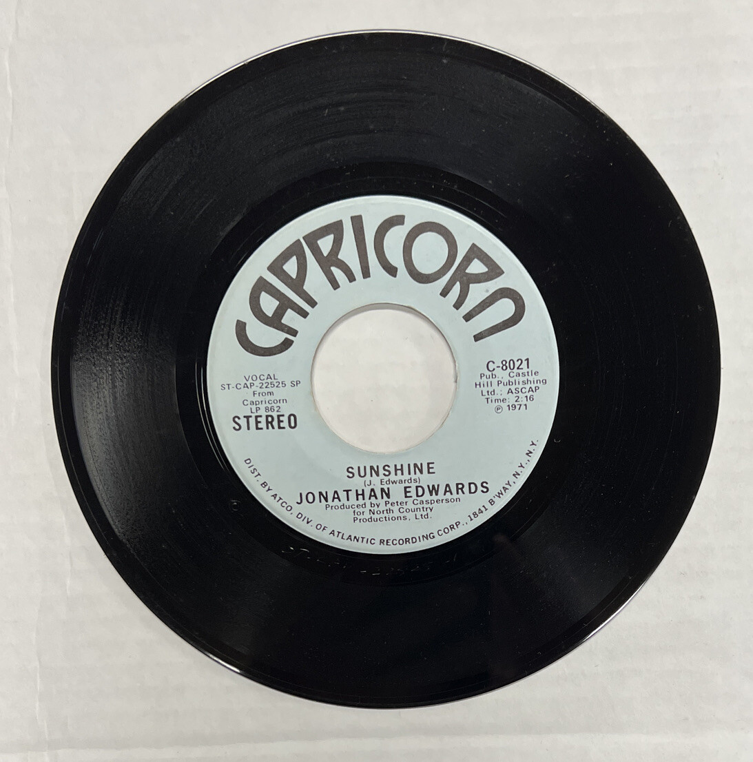 45 rpm Vintage 7” Vinyl Single Hit Record Jonathan Edwards Sunshine | eBay