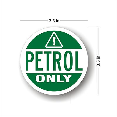Industrial Highway Vehicle Safety Decal Sticker PETROL ONLY warning ...