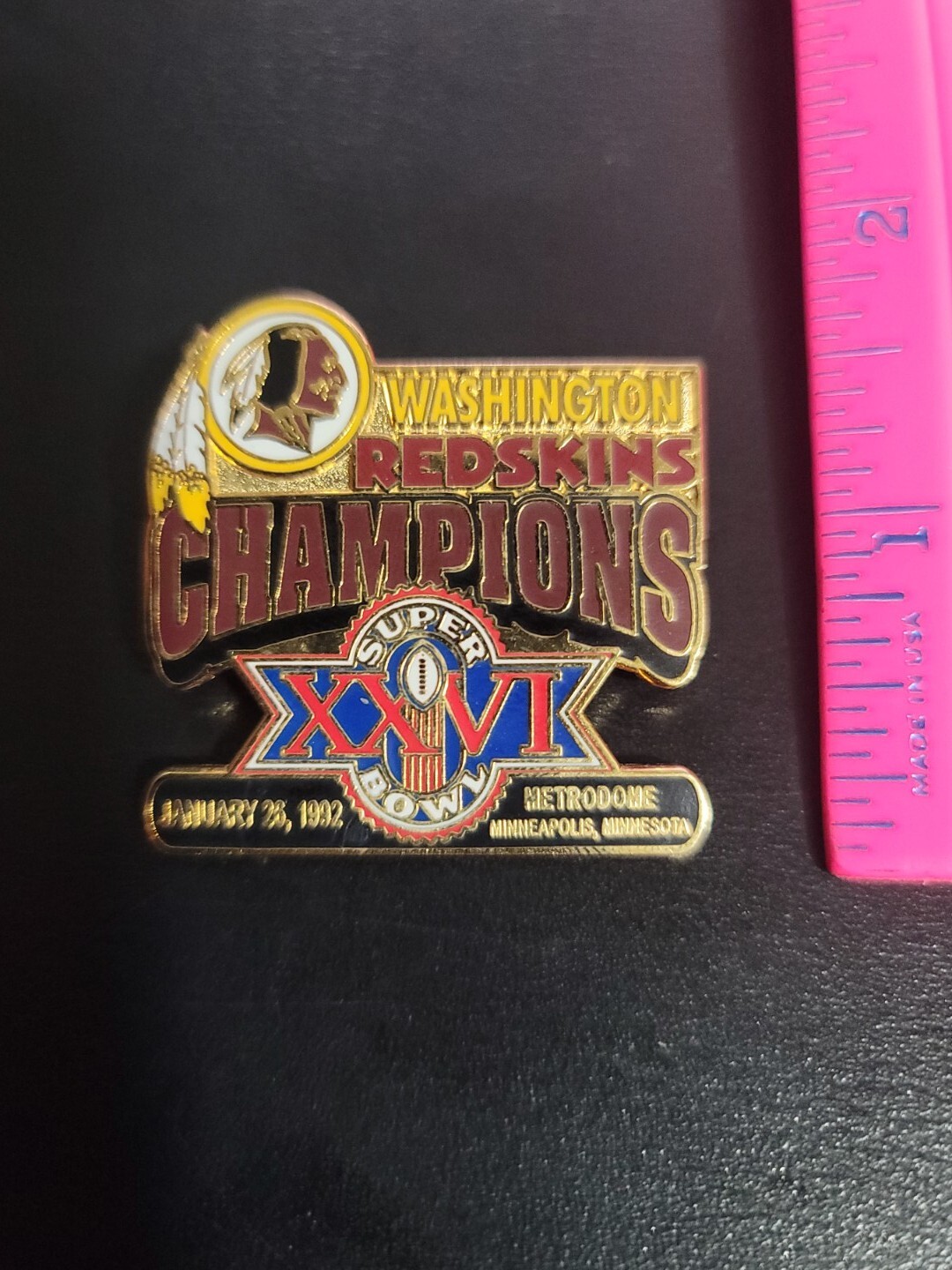 Vintage Washington Redskins Football Team Lapel Pin - Super Bowl XXVI ...