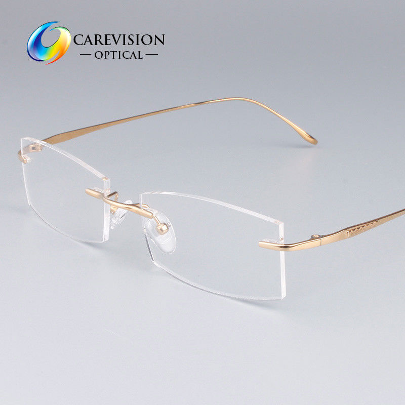 Pure Titanium Men‘s Rimless Eyeglasses Frames Rectangle Glasses Frame ...