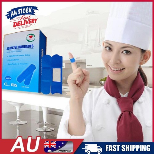 New 100pcs Band-Aids Anti-infection Blue Medical Adhesive Strips Unisex ...
