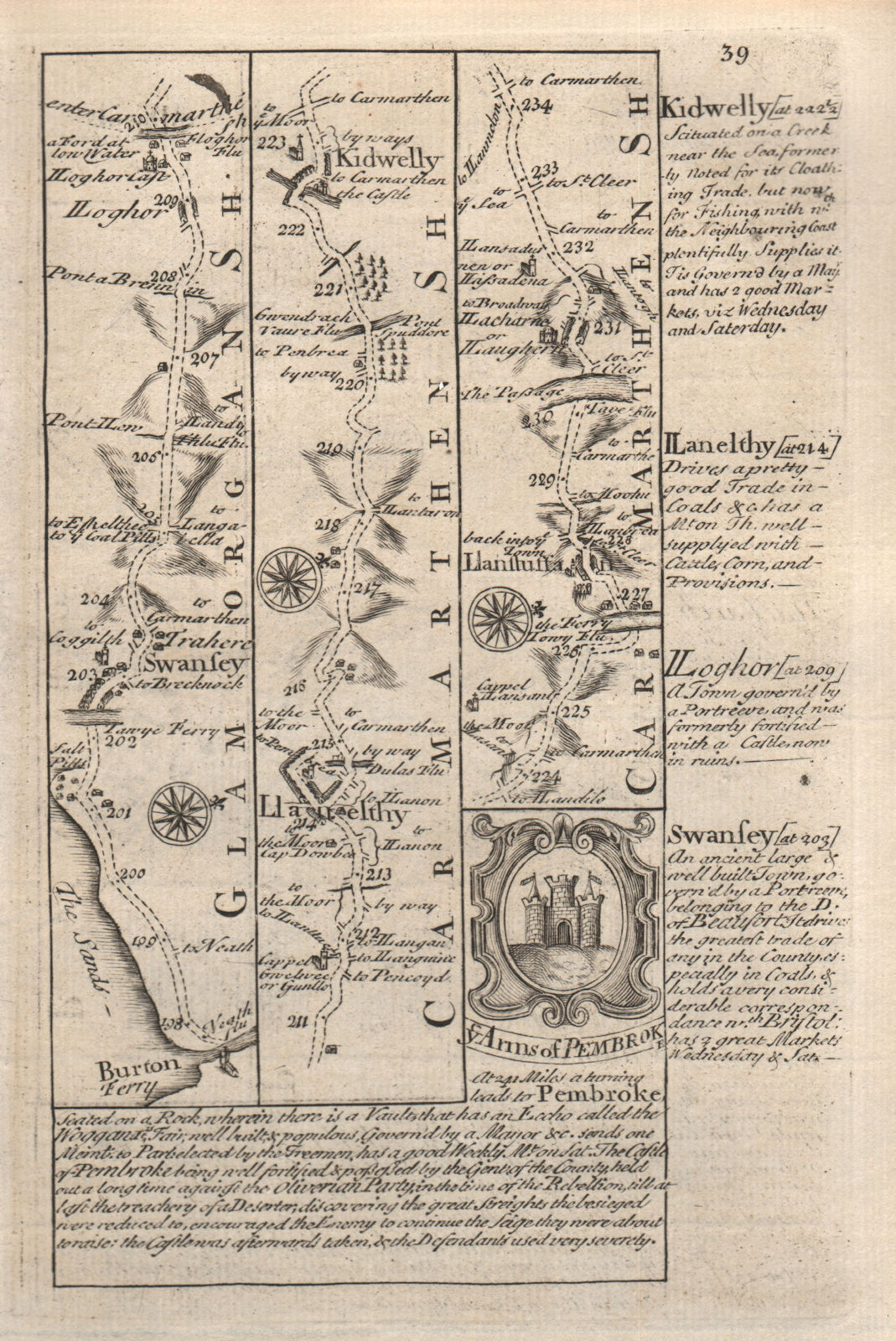 Haverfordwest-St David's road strip map by | Grelly UK