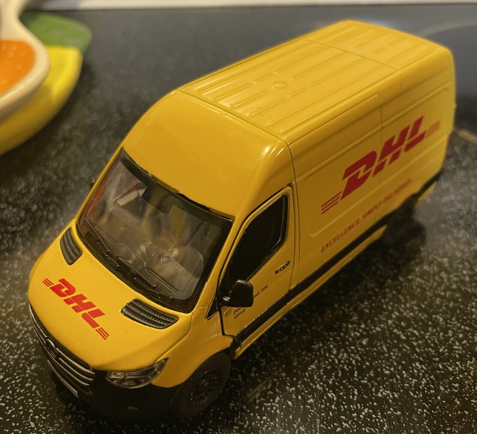 5'' Kinsmart DHL Mercedes Benz Sprinter Van Diecast Car 1:48 NEW Pull ...