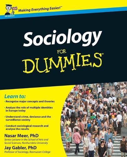 Nasar Meer Jay Gabler Sociology For Dummies (Poche) | eBay
