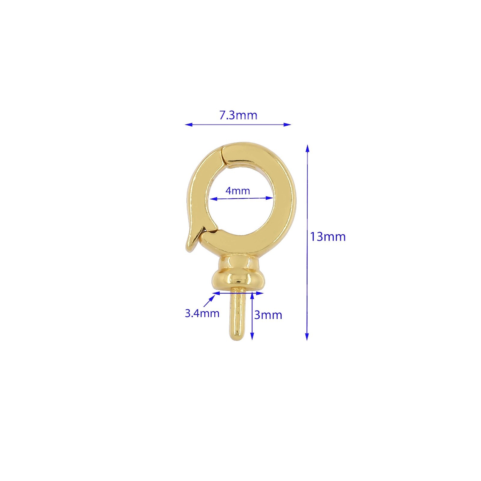 Gold Plated Sterling Silver Hinged Clasp Pendant Bail w/ Glue In Pearl ...