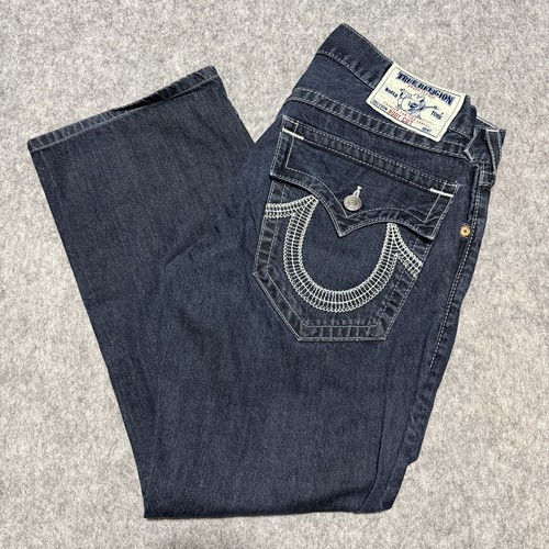 True Religion Jeans Mens 33x28 Boot Cut Flap Pockets Distressed Denim ...