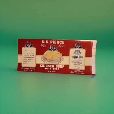 S.S. Pierce Vtg Soup Can Label 60s Chicken And Rice Soup Boston ...