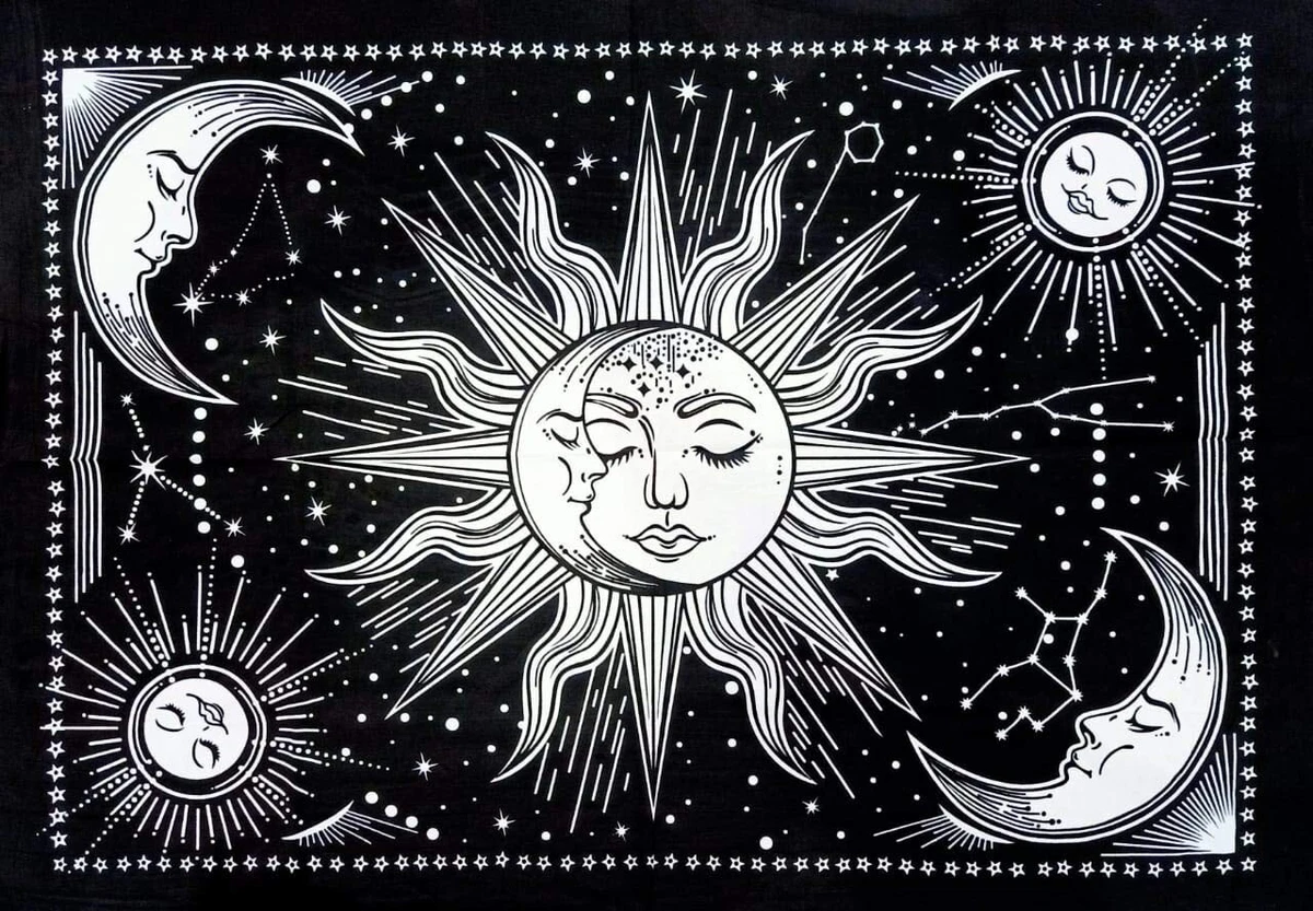Sun And Moon Art Hippie