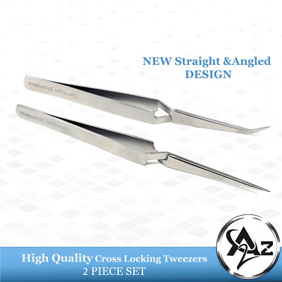 Cross Lock Tweezers Cross Locking Self Closing Reverse Action 4-3/4 ...