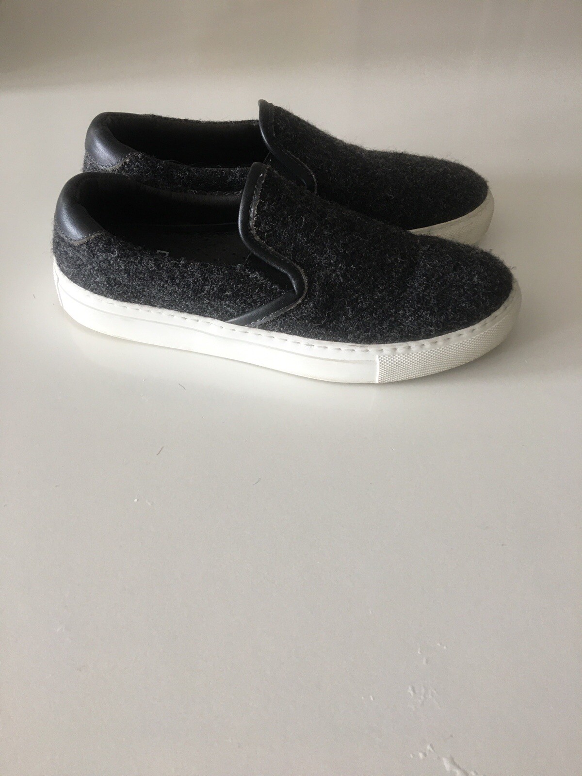 DIEMME GARDA DARK GRAY WOOL TEXTURE SLIP ON SHOES SIZ… - Gem