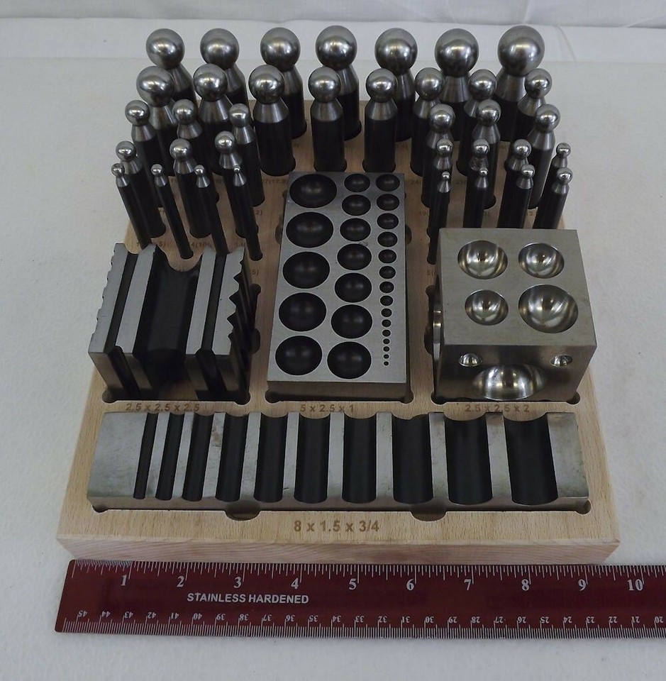 New 41-PC Jewelers Dapping Block Set Metal Forming Tool Goldsmith ...