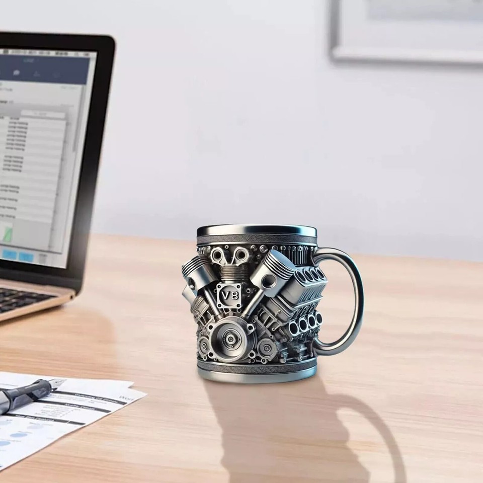 V8 Engines Stainless Steel Cup - Personalized V Stainless Steel Coffee ...