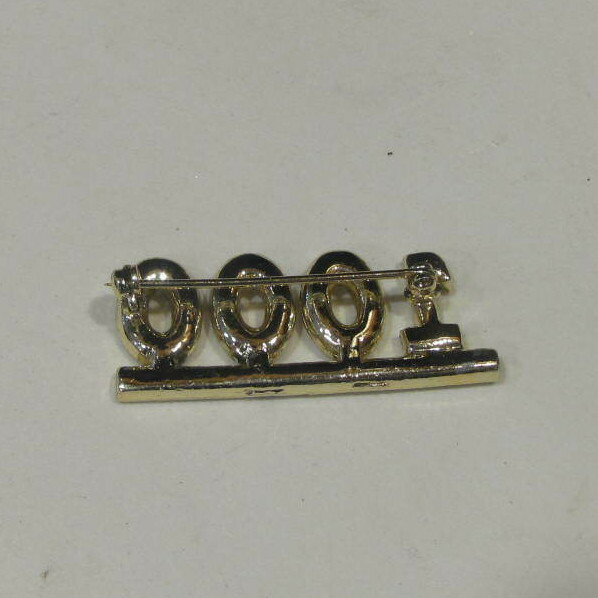 VTG Brooch 1000 Number Gold Tone Rhinestones pin | eBay