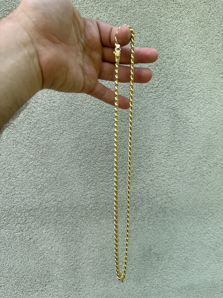 Miami Cuban Link Chain Bracelet 14k Gold Plated Solid 925 Silver Box ...