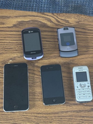 Lot of 10 VTG Cell Phones & iPod Flip LG Motorola Samsung IPhone at&t ...