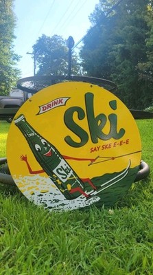 Ski Soda Double Sided vintage brand cola porcelain sign | eBay